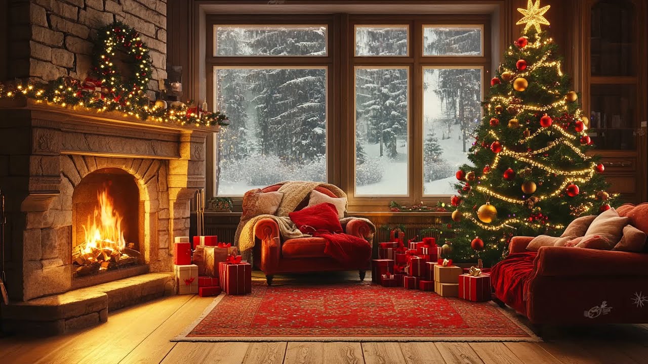 Cozy Christmas Ambience | Blowing Snow & Heavy Winter Wind | Peaceful ...