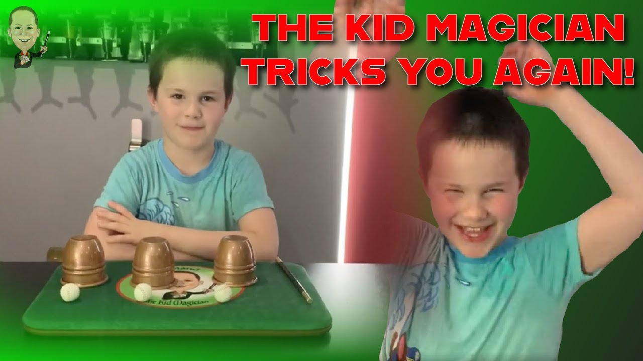 7 Year Old Kid Magician Performs The Classic Cups and Balls Magic Trick ...