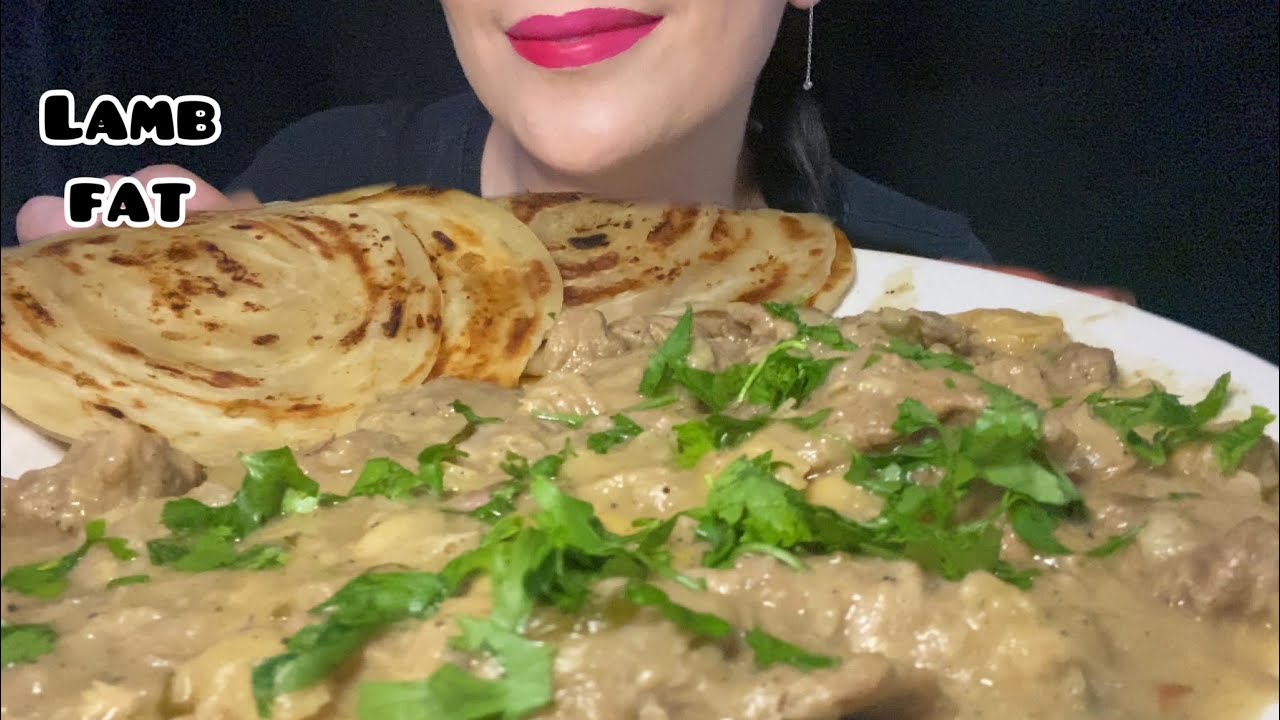 asmr mukbang fatty lamb with broad beans |Cooking & Eating طبخ واكل شحم ...