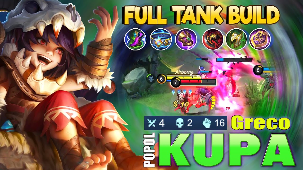 Popol And Kupa Full Tank Build! Top Global Kupa by Greco ~ MLBB - YouTube
