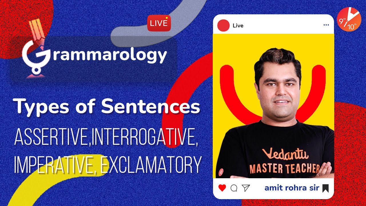 Types of Sentences (Assertive, Interrogative, Imperative, Exclamatory) 🧐 CBSE 9 & 10 ...