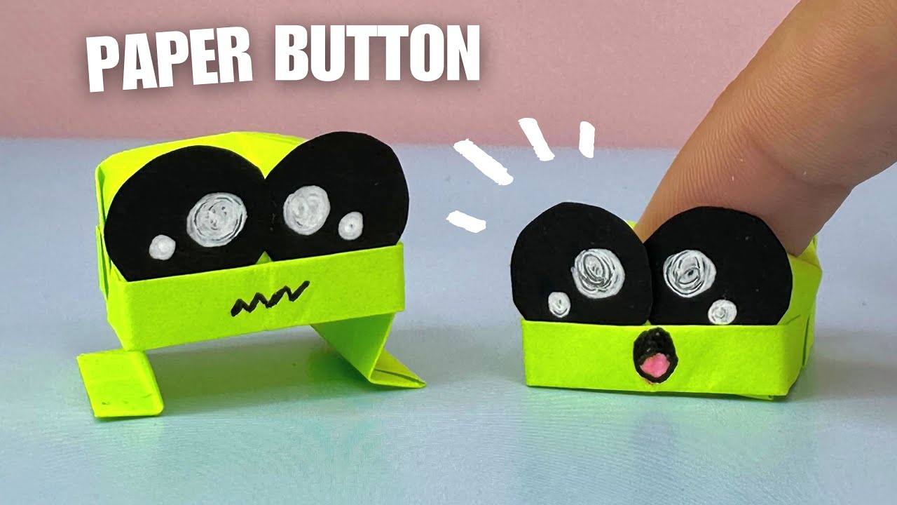 NO GLUE origami button pop it / Paper craft / moving paper toys - YouTube