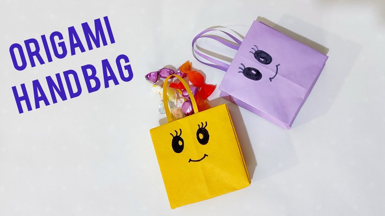 Origami paper handbag/how to make a paper handbag - YouTube