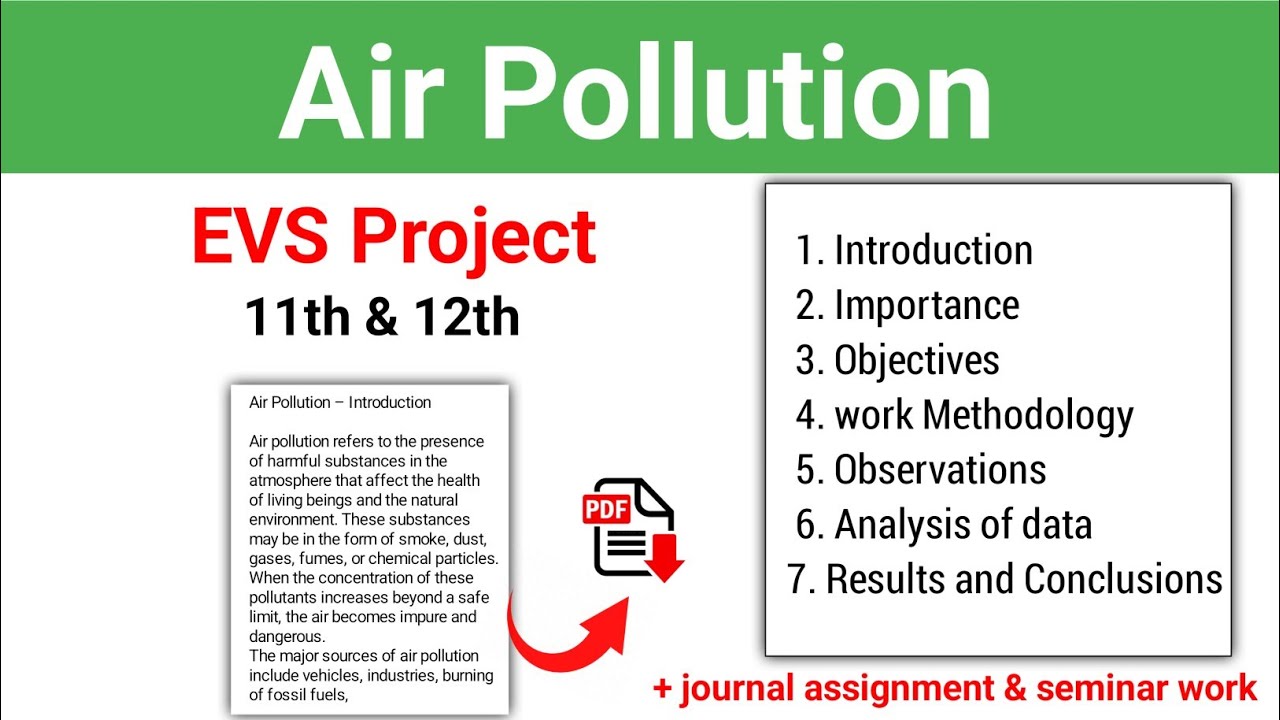air pollution EVS project | evs project class 12 air pollution | 12 evs ...