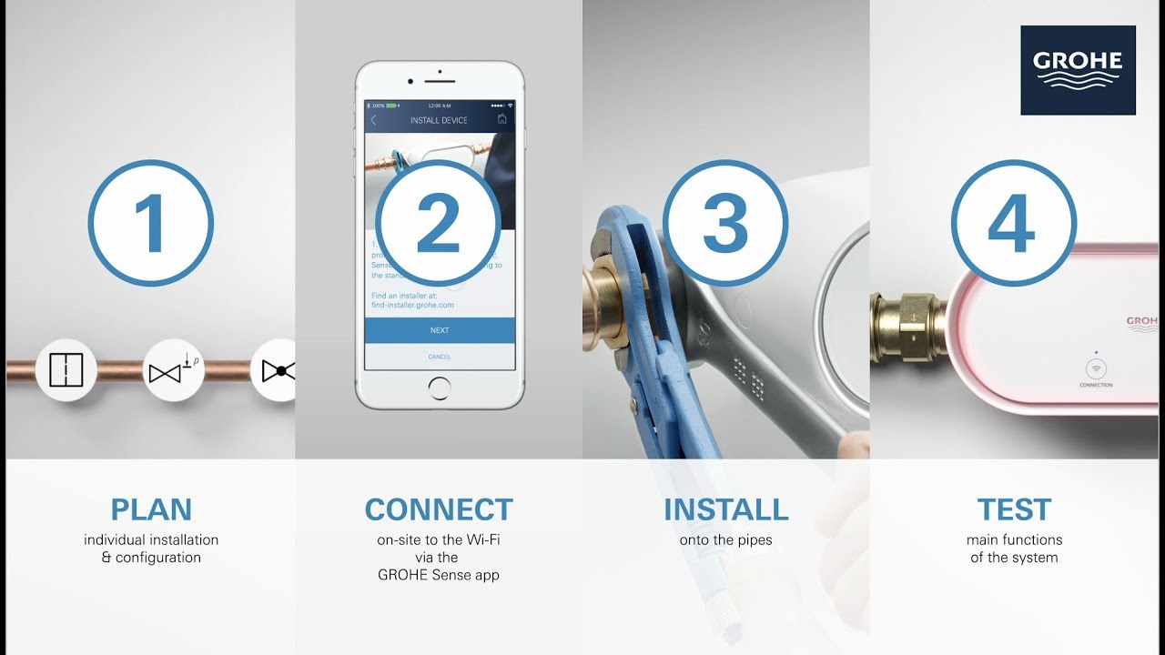 How to install GROHE Sense Guard - YouTube