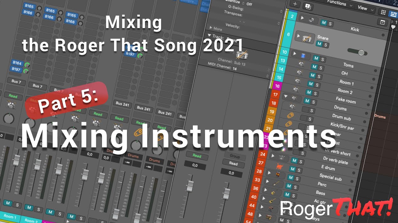 Mixing the Roger that song 2021: Mixing instruments - YouTube