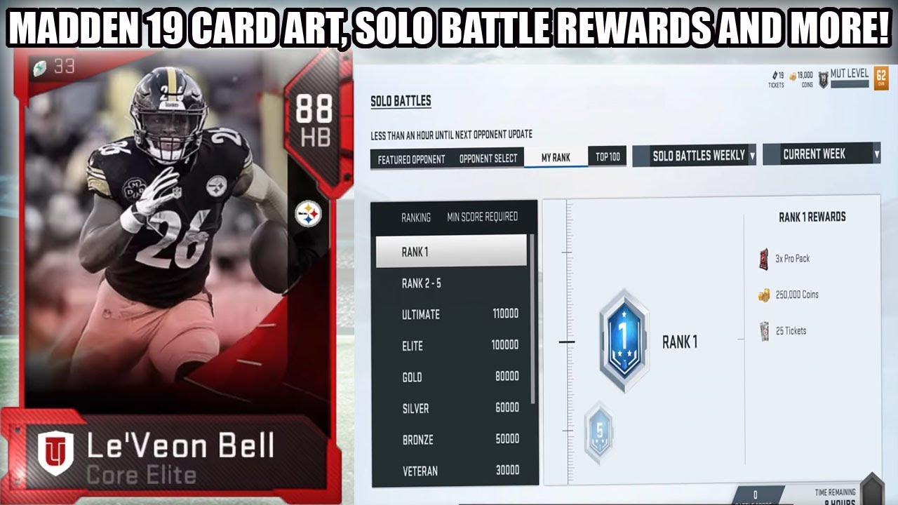 MADDEN 19 ELITE CARD ART, SOLO BATTLE REWARDS, AND MORE! | MADDEN 19 ...