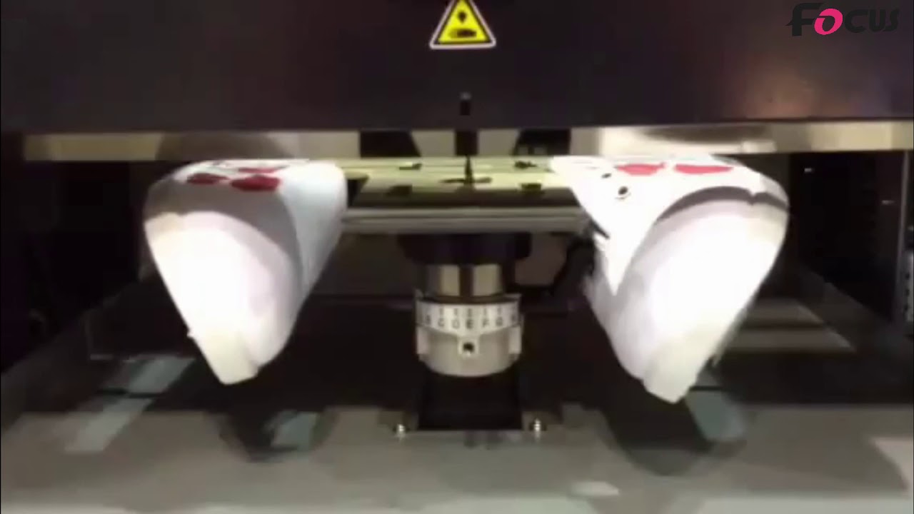 Focus Digital shoes printer with special jigs - YouTube
