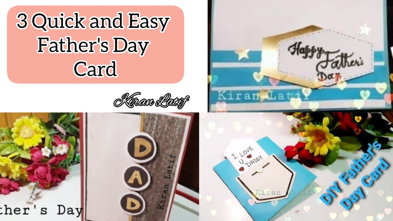 Father's Day card/3 quick and easy Handmade cards/ Easy way to make ...