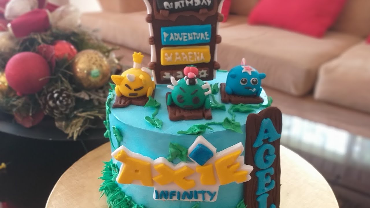 Axie theme cake.. - YouTube