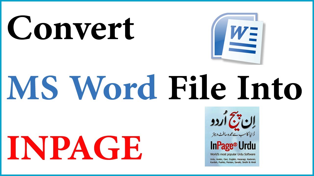 Convert MS Word Urdu File/Fonts Into INPAGE - YouTube