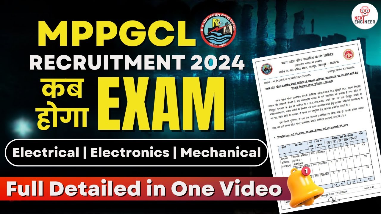 MPPGCL JE 2024: Exam Date, Schedule और Important Updates! |MPPGCL Exam ...