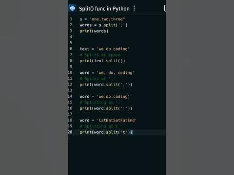 Using split function in Python #coding #python - YouTube