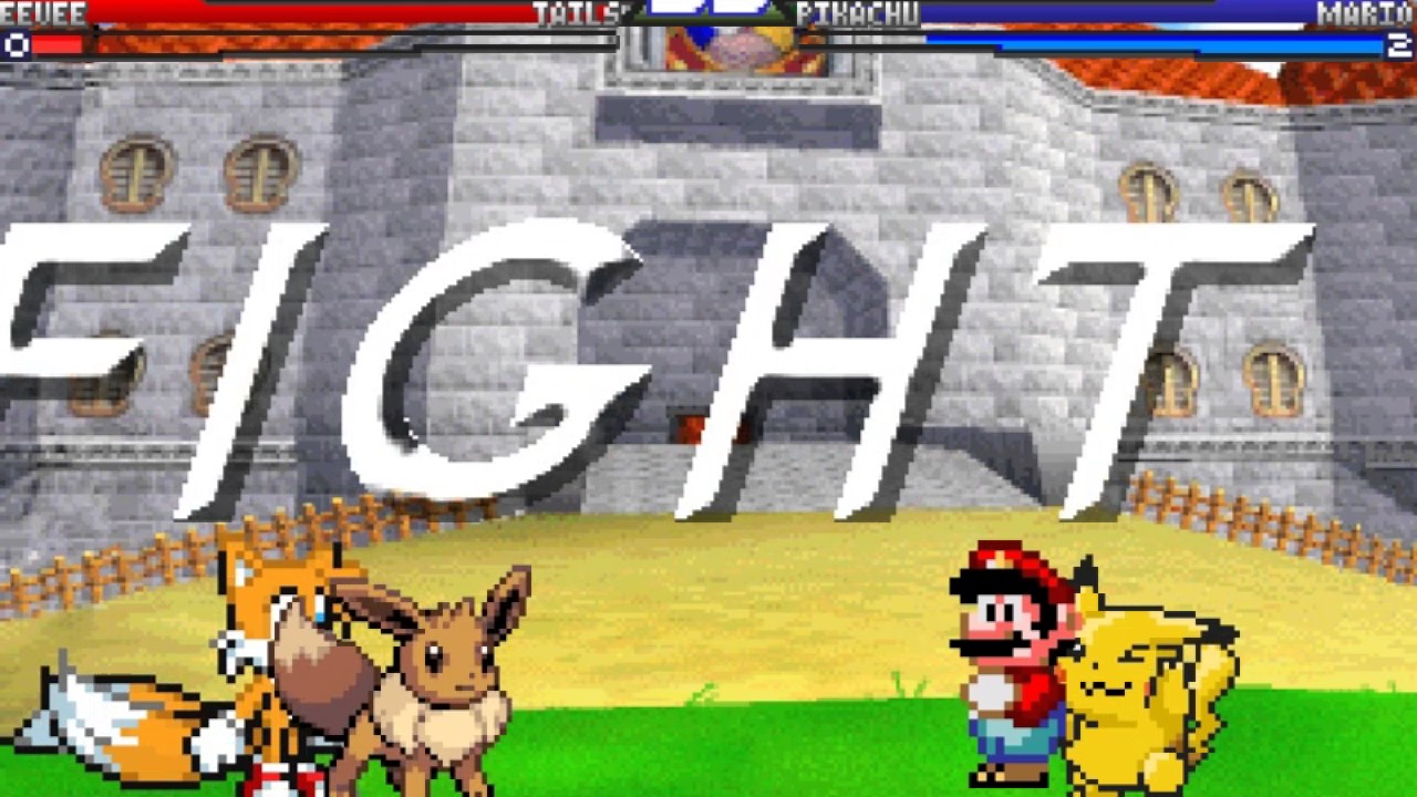 YTM MUGEN - Eevee and Tails vs Mario and Pikachu - YouTube