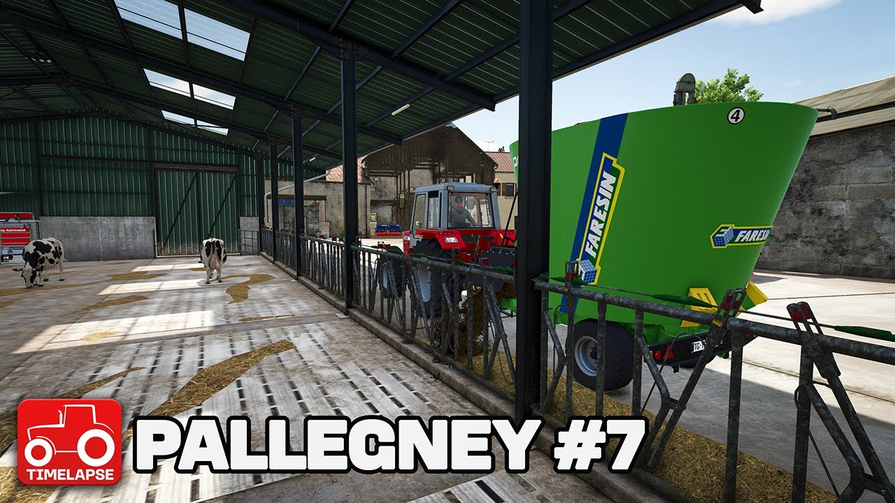 MAKING HAY & TMR FOR THE COWS!! Pallegney FS25 Timelapse Farming ...