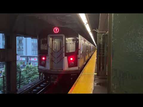 NYC Subway: 7 and N Train Action During a Stormy Evening (Weekend ...