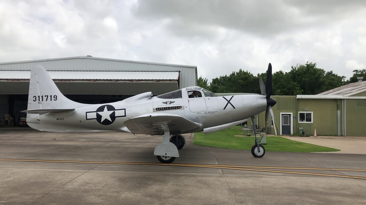 Bell P-63F Kingcobra Starting - YouTube