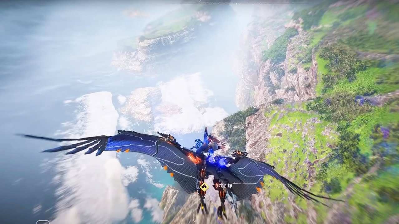 Horizon Forbidden West Aloy Flying Mount Flight to Forbidden West - YouTube