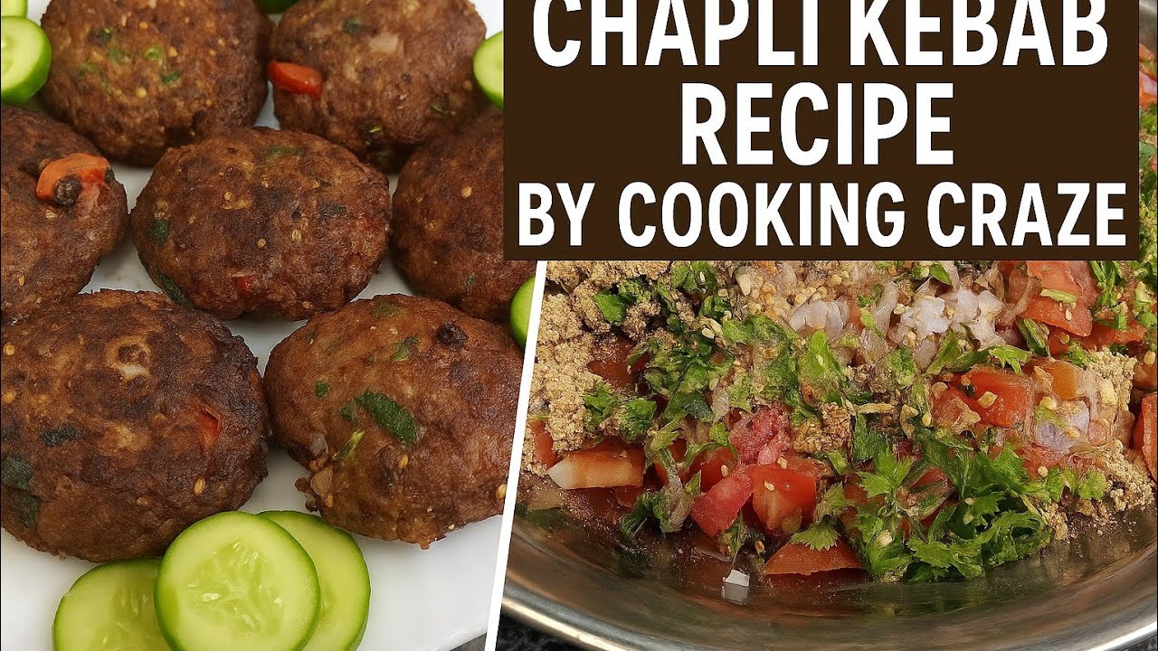 Chapli kebab Recipe peshawari style Laziz kebab cooking craze - YouTube