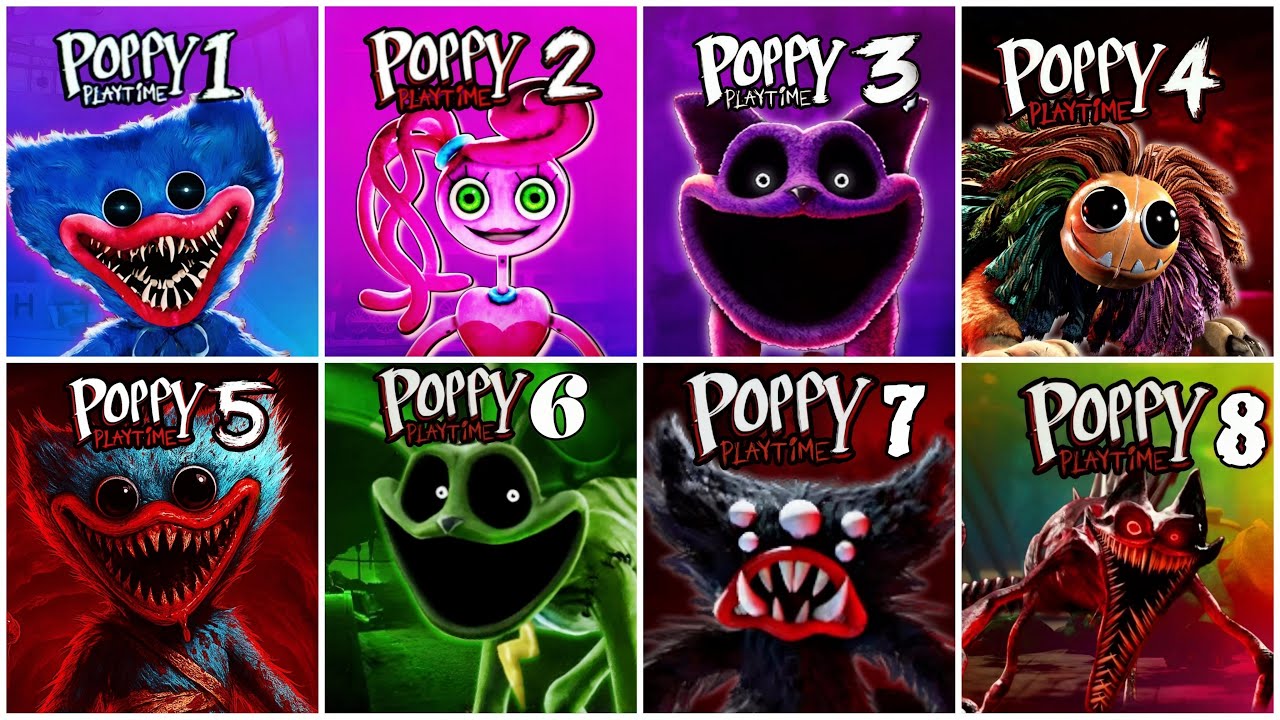 Poppy Playtime Chapter 1-8 MODS EVOLUTION! Fanmade Chapter 5 + All ...