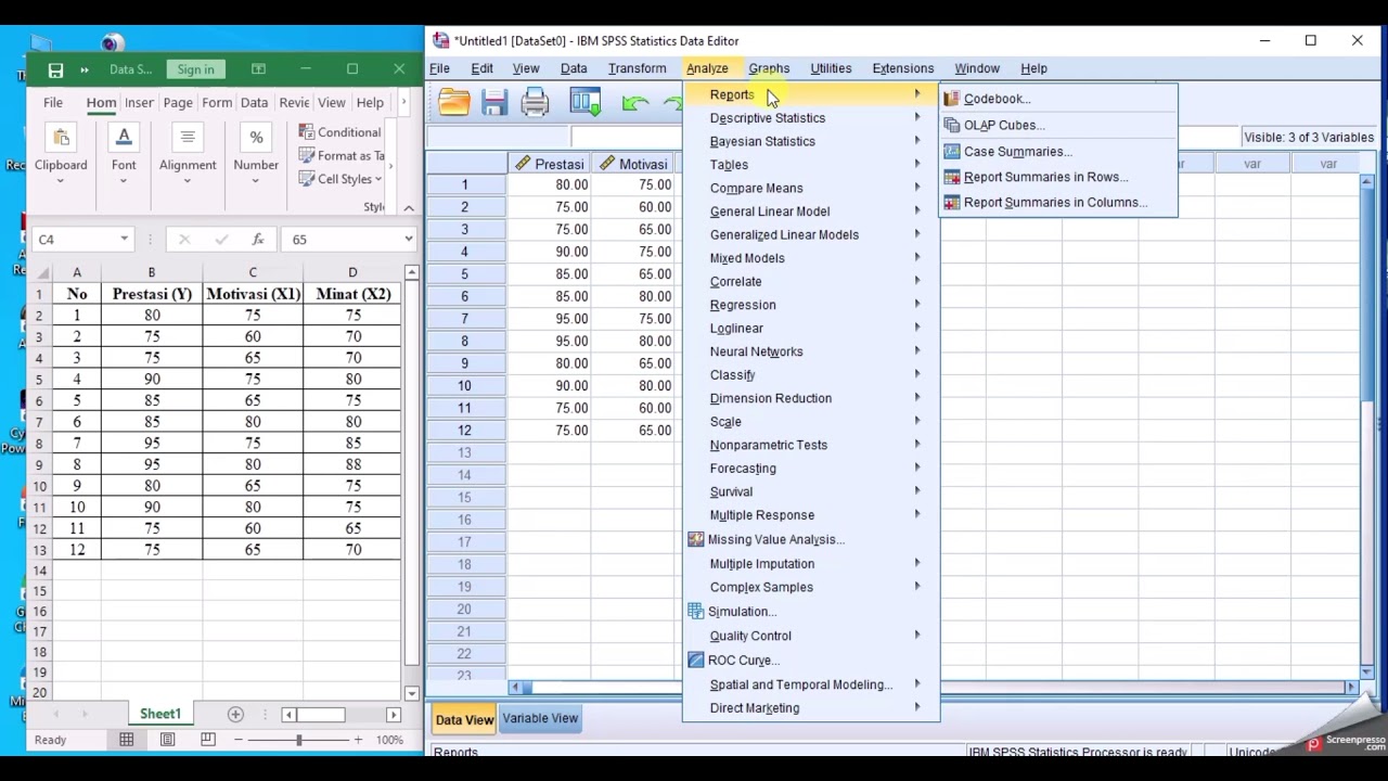 Analisis Uji T, Uji F dan Uji R square Menggunakan SPSS 25 - YouTube