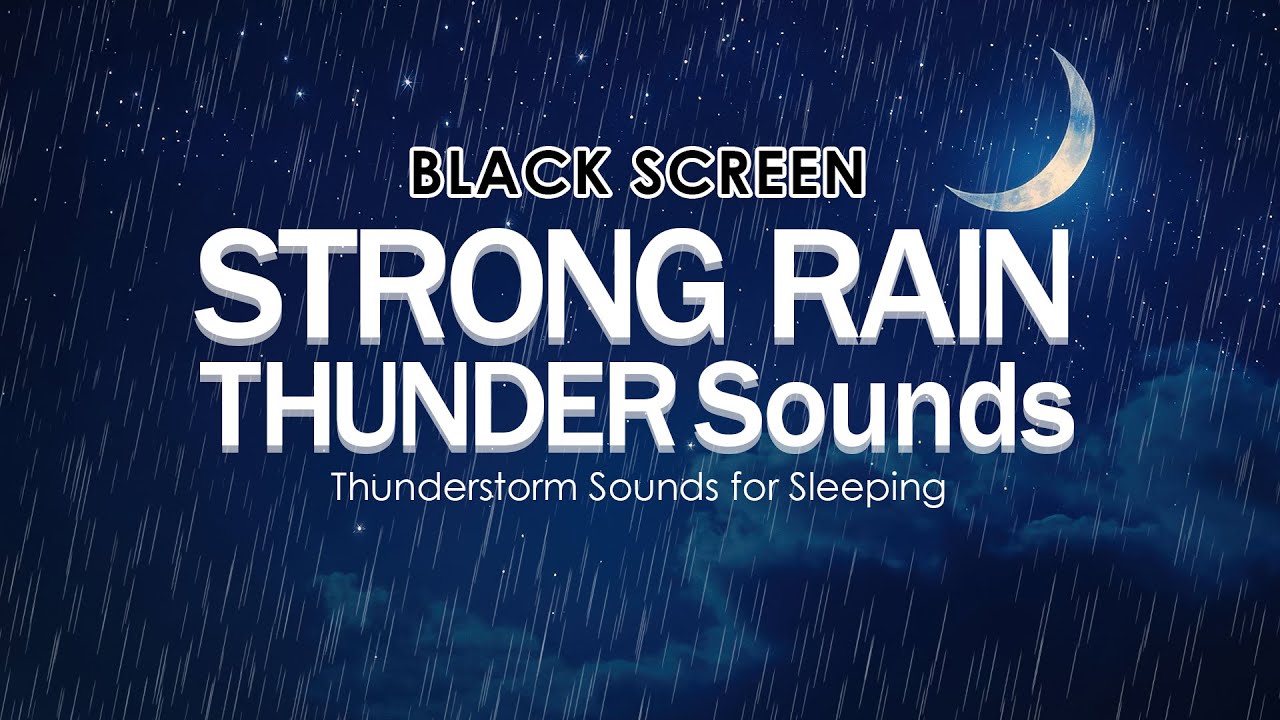Thunderstorm Sounds for Sleeping - Dimmed Screen _ Strong Rain and ...