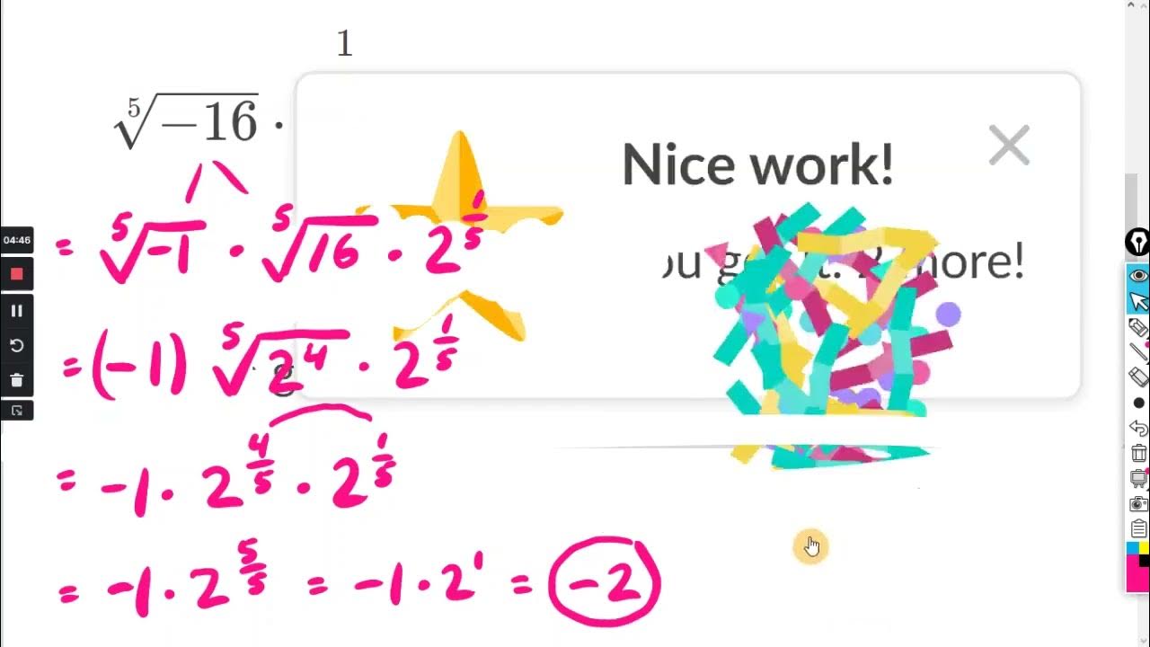 Evaluate radical expressions challenge : Khan Academy - YouTube