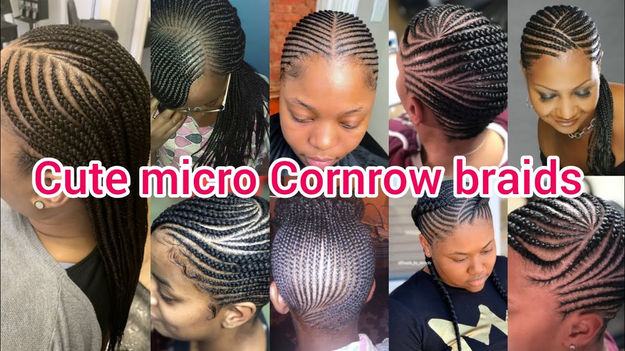 Cute micro Cornrow braids hairstyles for black women | Micro braids ...