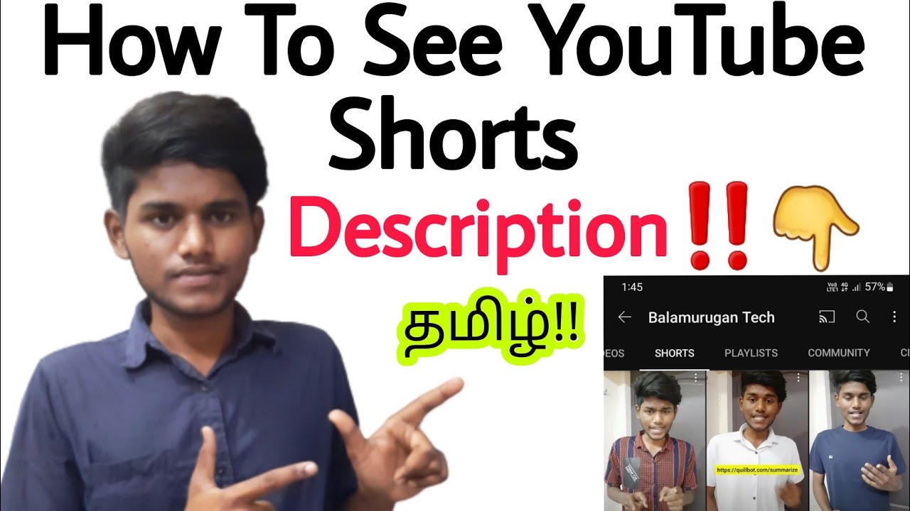 how to see description in youtube shorts in tamil / youtube shorts ...