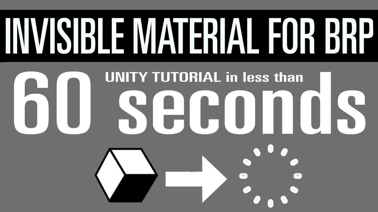 Invisible material for Unity BRP | Tutorial in less than 1 Minute - YouTube