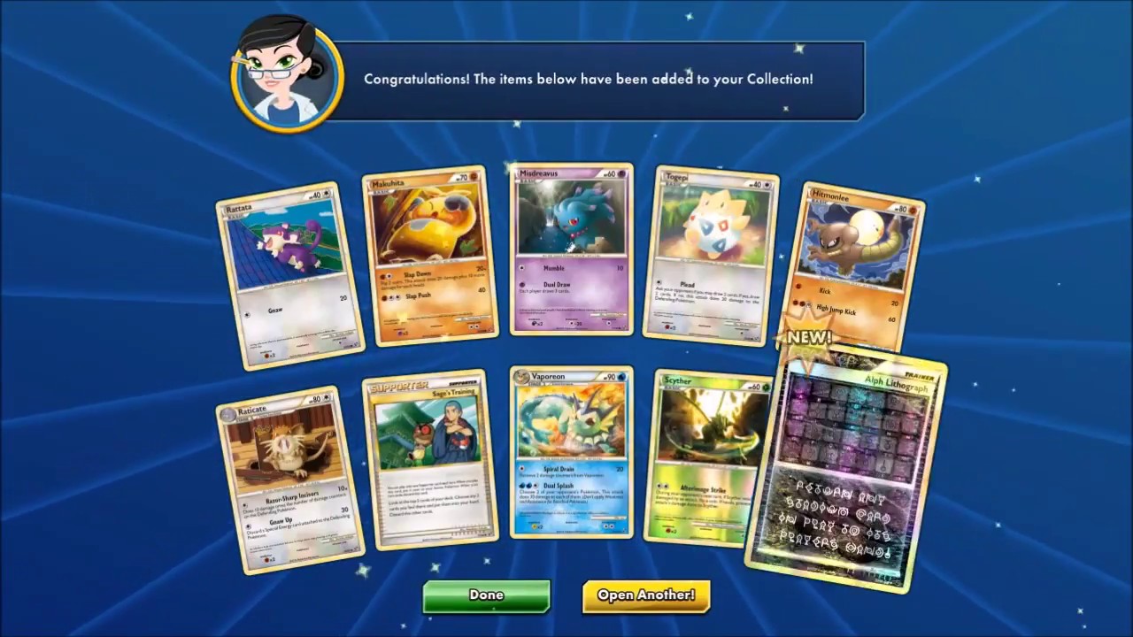 Pokémon TCG Online - Booster Opening - Alph Lithograph! - YouTube