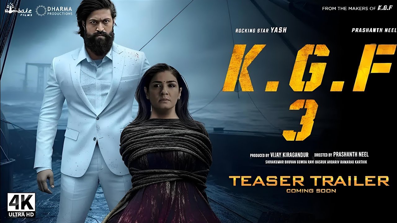 K.G.F: Chapter 3 - Hindi Trailer | Rocking Star Yash | Raveena Tondon | Prabhas | Prashanth Neel ...