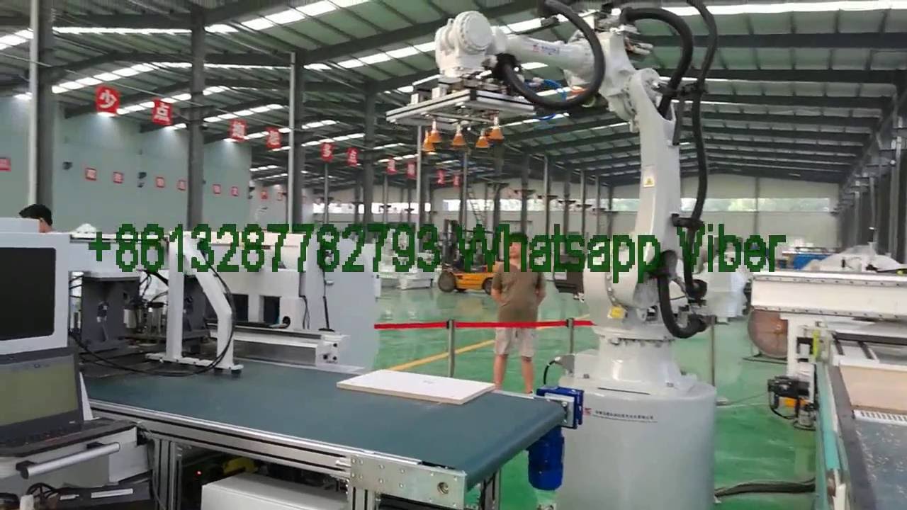 Automatic furniture CNC Router production line 5 Side Drilling with ...