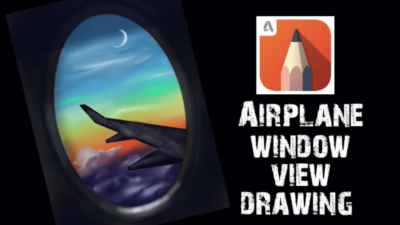 Airplane window view drawing |Autodesk Sketchbook app - YouTube