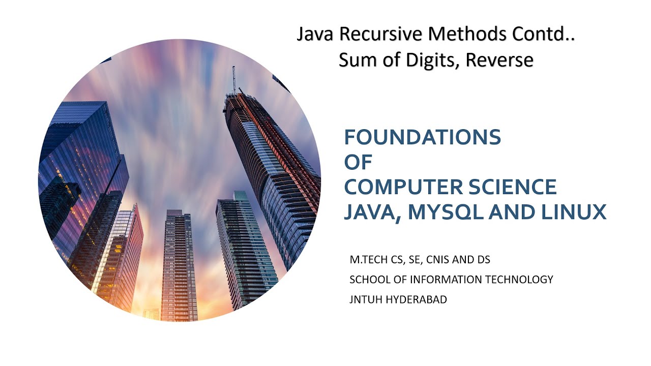 Java Recursive methods continued, Foundations of Computer Science ...