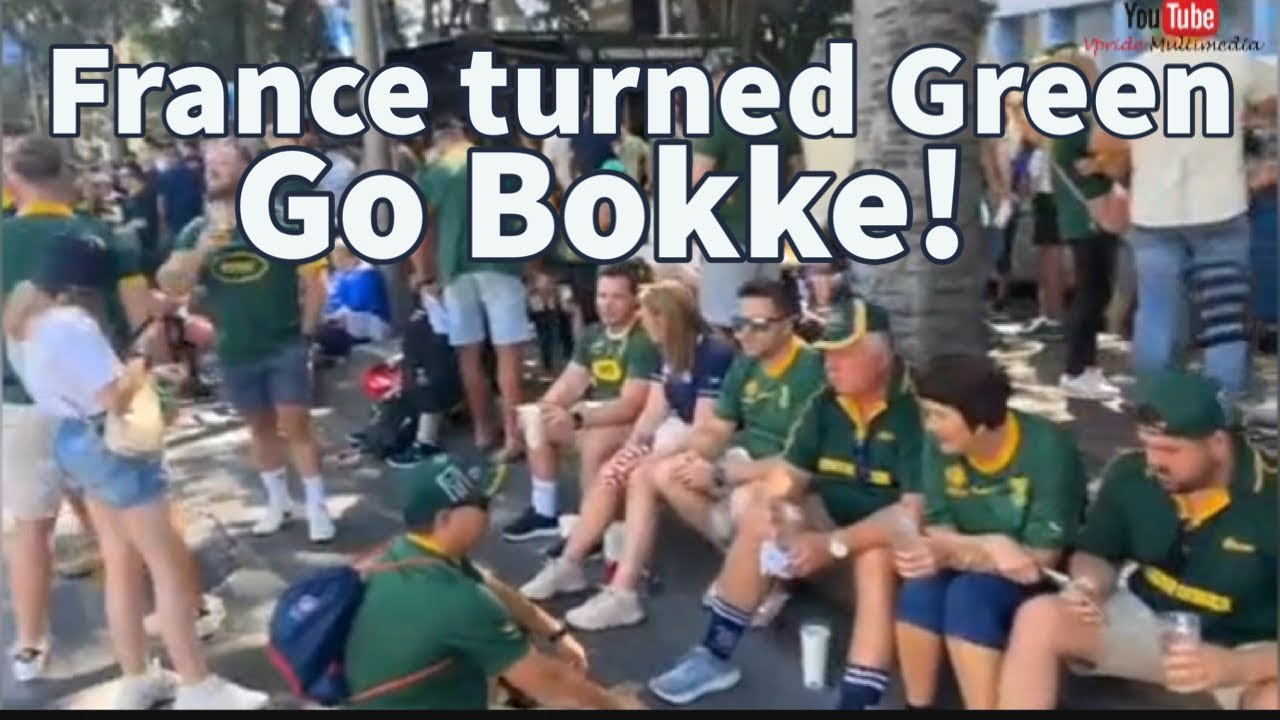 France turned green / Go Bokke / Springbok fans all over France with ...