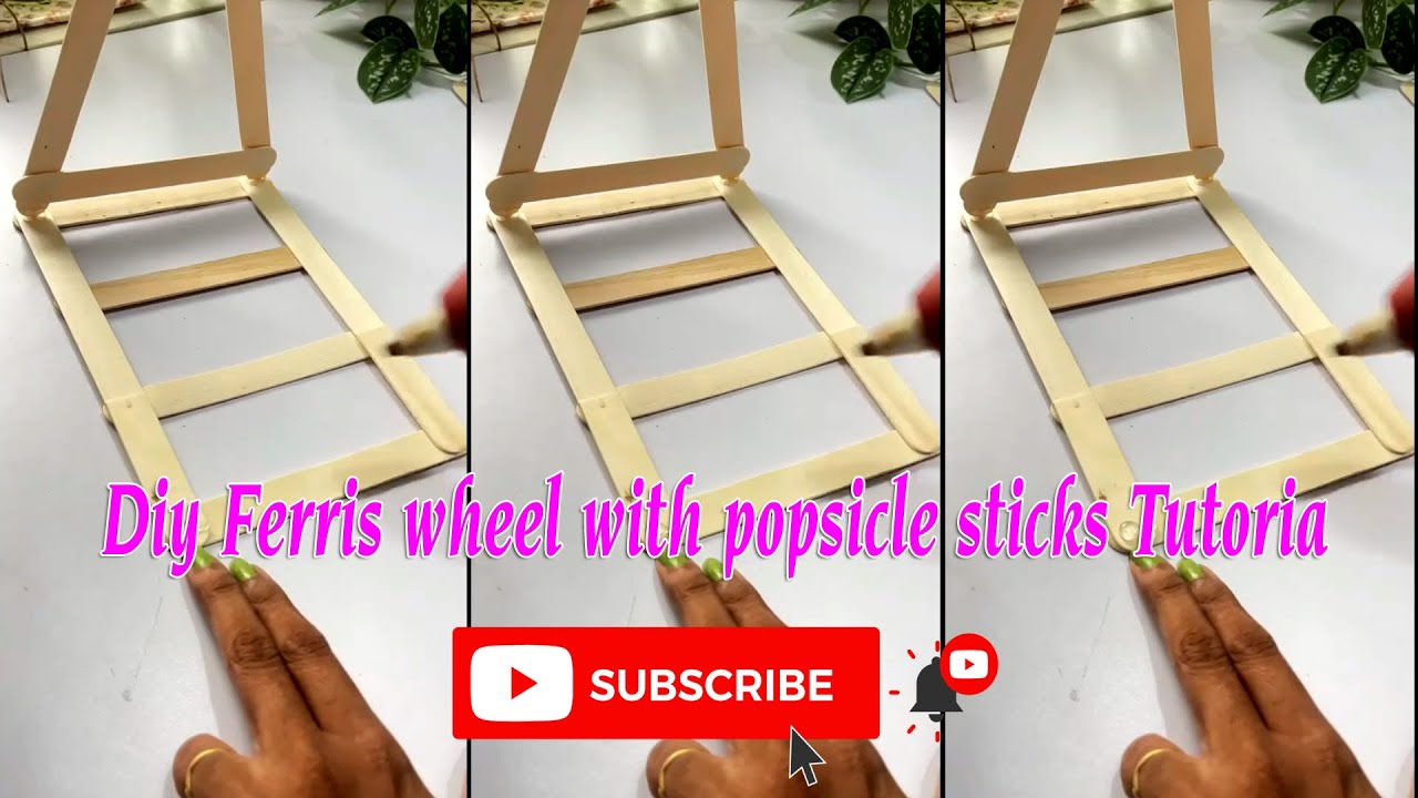 Diy Ferris wheel with popsicle sticks Tutorial🎡 | Step by Step | Fun ...
