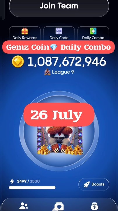 Gemz daily combo cards 26 July Gemz daily combo | Gemz today combo card #gemzdailycombo # ...