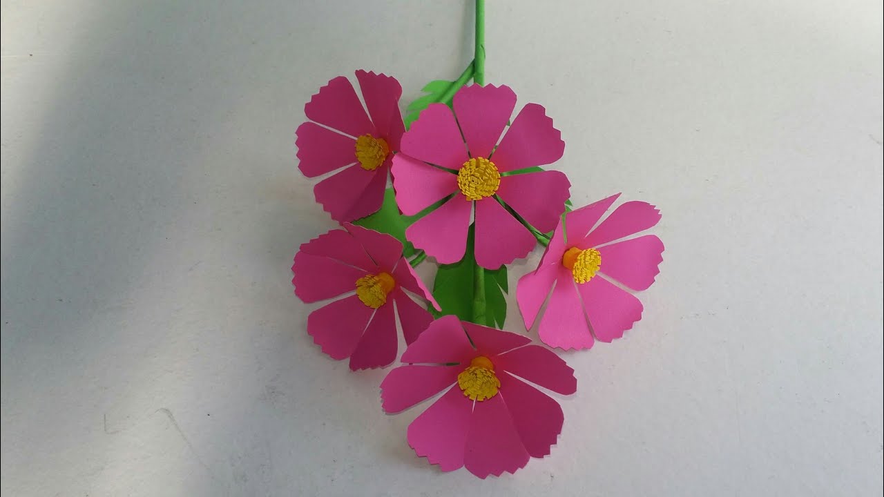 How to Make Cosmos Paper Flower | DIY Paper Flower Toturials | Paper ...