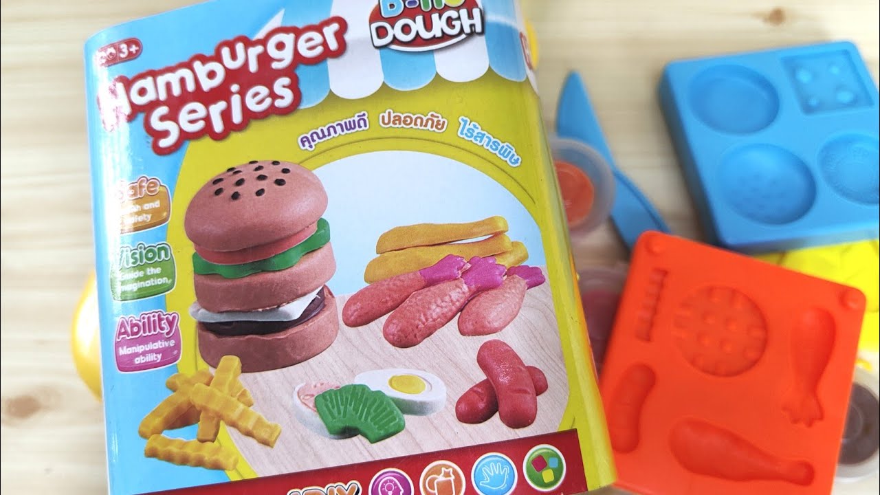 Unboxing kitchen Set, Hamburger, French Fries, Toy Cooking, Kitchen Set ...