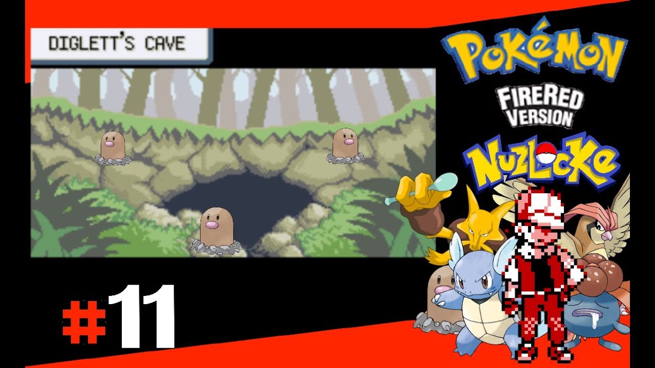 Pokémon FireRed NUZLOCKE! Episode 11: Diglett's Cave then Route 9 ...
