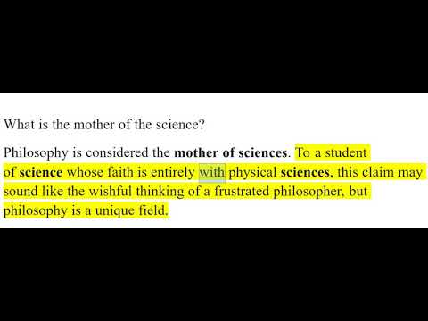 Is Called The Mother Of All Science