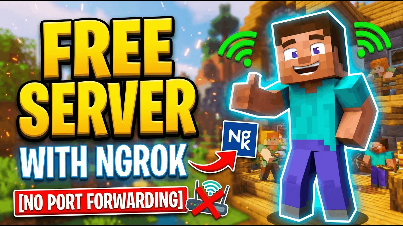FREE Minecraft Server with Friends Ngrok [NO PORT FORWARDING] - YouTube