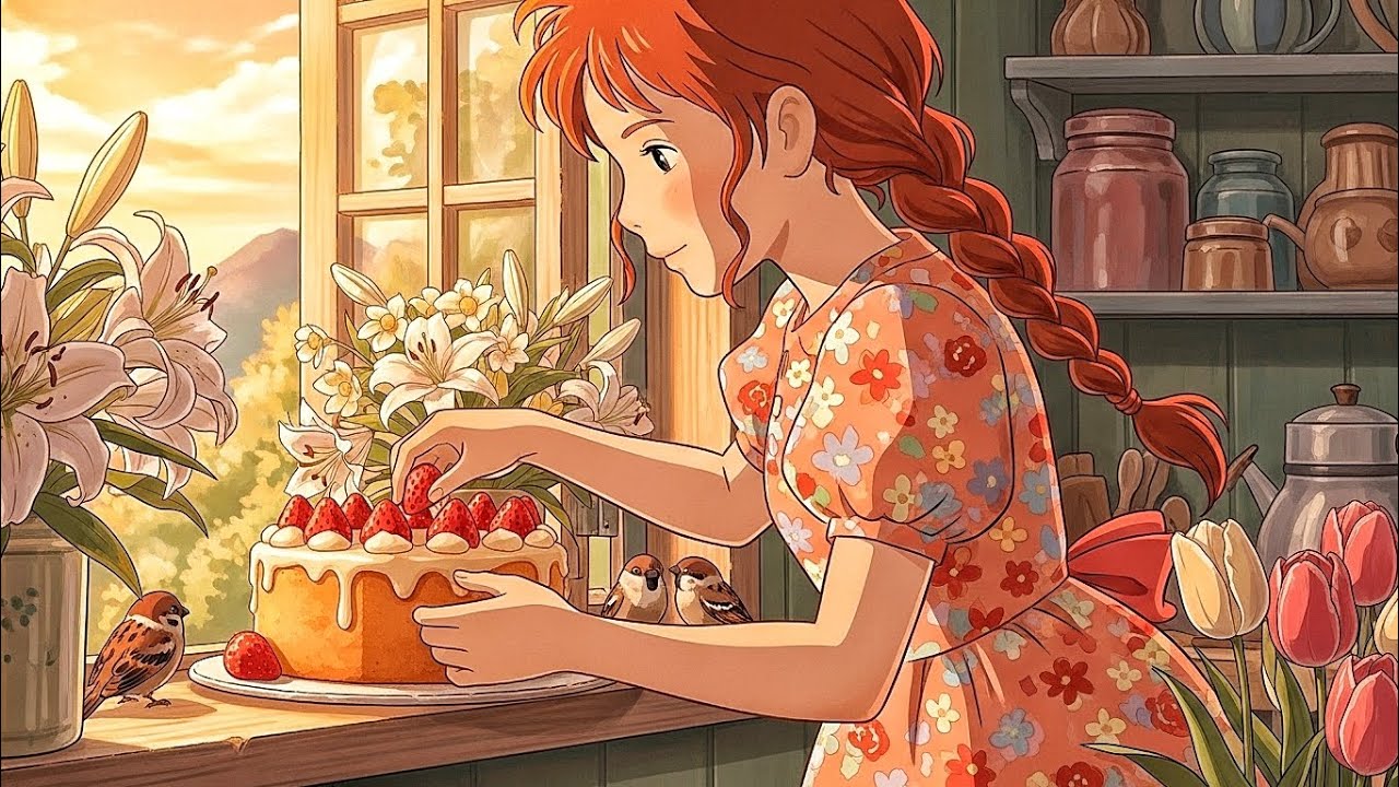 Baking cake Ghibli style video/Ghibli asmr video - YouTube