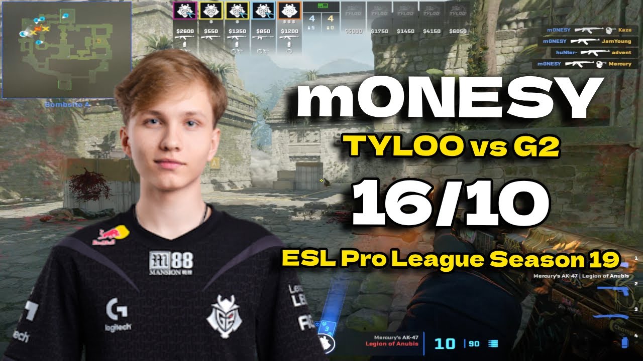 CS2 POV G2 m0NESY (16/10) vs TYLOO (Ancient) ESL Pro League Season 19 - YouTube