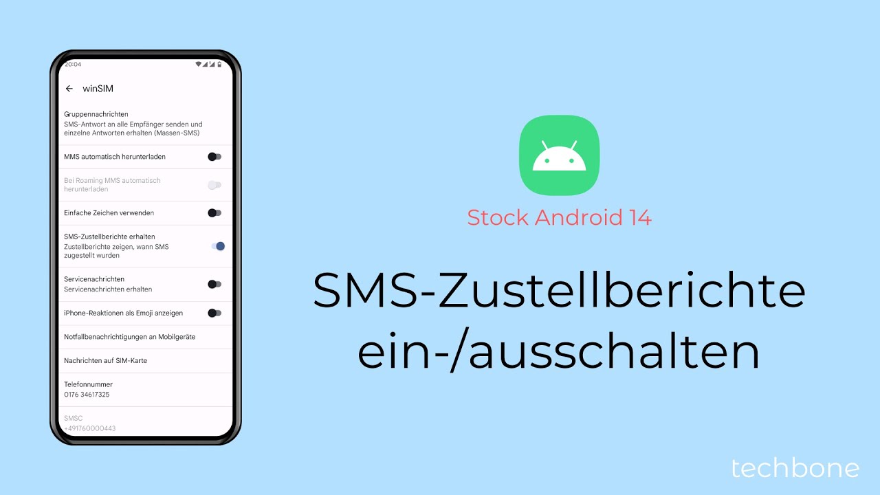 SMS-Zustellberichte einschalten oder ausschalten [Android 14] - YouTube