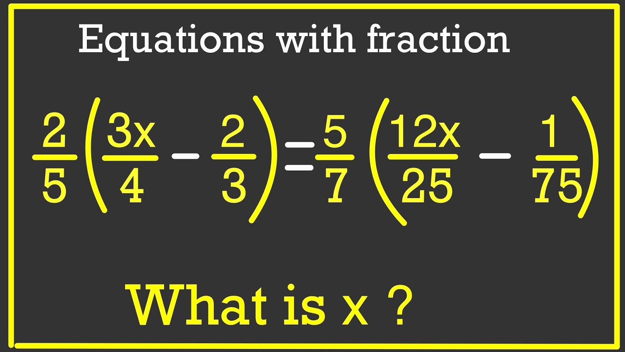 Fractions Equation with brackets - YouTube