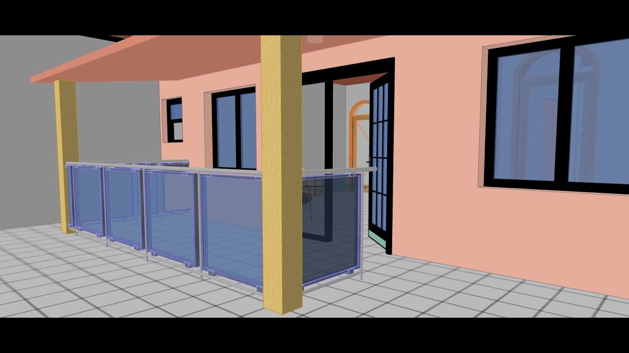 How to create glass Railing in Archicad - YouTube