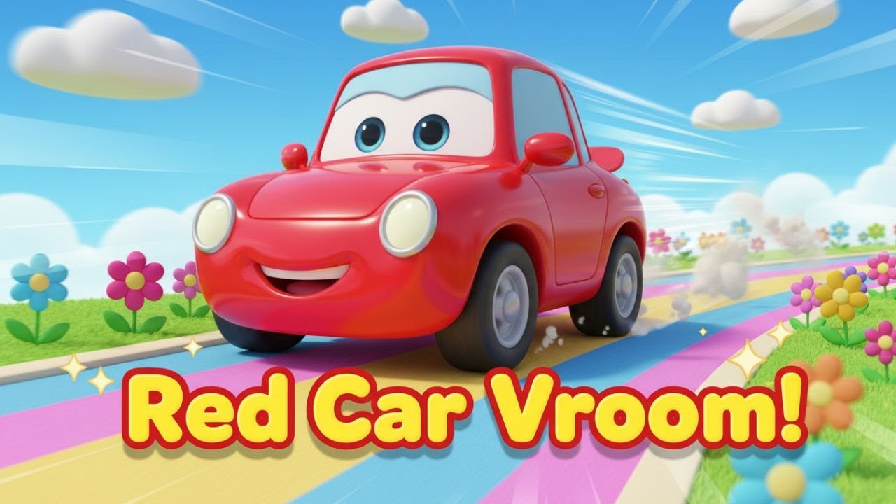 Red Car Go Vroom Vroom 🚗 | Cute Nursery Rhyme for Kids - YouTube
