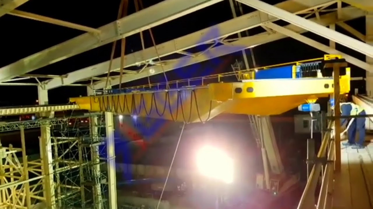 Installation Of Double Girder Overhead Crane - YouTube
